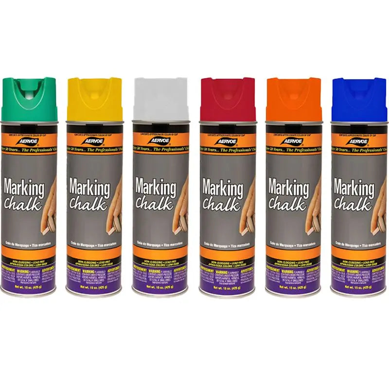 Aervoe Marking Chalk | White, Orange, Blue, Red, Green, & Yellow ...